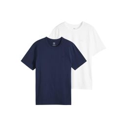 Levi's T-Shirt LEVI'S "T-Shirt Icon Tee 2er Pack", Damen, Gr. L, bunt (wei&szlig;, blau), Obermaterial: 100% Baumwolle CO., Shirts T-Shirt