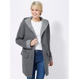 Anorak Casual Looks, Damen, Gr. 38, grau (dunkelgrau, meliert), 100% Polyester, unifarben, Jacken