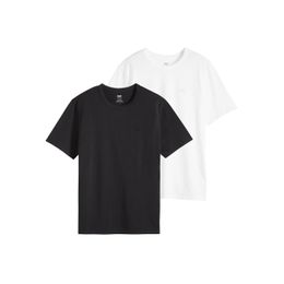 Levi's T-Shirt LEVI'S "T-Shirt Icon Tee 2er Pack", Damen, Gr. L, bunt (wei&szlig;, schwarz), Obermaterial: 100% Baumwolle CO., Shirts T-Shirt