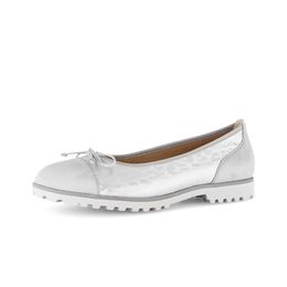 Ballerina Gabor "Sportliche Ballerina", Damen, Gr. 35, silber, Schuhe Ballerina