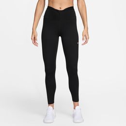 Trainingstights Nike "W NK DF ONE HR 7/8 TGHT CPSL A", Damen, Gr. L, N-Gr, schwarz, wei&szlig;, Obermaterial: 80% Polyester, 20% Elasthan, Hosen, sportlicher Stil, bequeme Passform