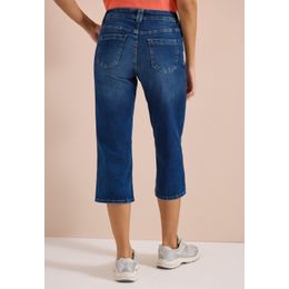 Loose-fit-Jeans Cecil, Damen, Gr. 25, L&auml;nge 20, mid blau used wash, Jeans, 78% Baumwolle, 20% Polyester, 2% Elasthan, unifarben, kniebedeckend, Jeans, High Waist