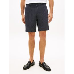 Shorts Tommy Hilfiger "DOVER AOP Essential TWILL", Herren, Gr. 30, N-Gr, navy allover, Web, Obermaterial: 96% Baumwolle, 4% Elasthan, gerade kniefrei, Hosen Shorts