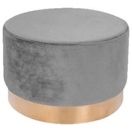 Hocker Kayoom "Nano 510, Hocker in stilvollem Design,weiche Schaumstoff-Sitzfl&auml;che", grau, B:55cm H:43cm T:55cm, Bezug: 100% Polyester (Samt) Korpus: MDF, Kiefer Sockel: Stahl, Hocker, Hocker, Golz Akzente, mit pflegeleichtem Stoffbezug, gro&szlig;e runde Form