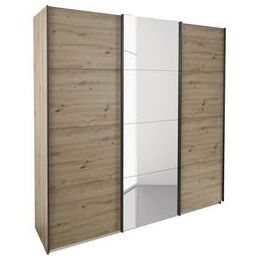 Schwebet&uuml;renschrank Rauch "Kleiderschrank Schrank Garderobe TOPSELLER OTELI inkl. Inneneinteilung", braun (eiche artisan), B:203cm H:210cm T:62cm, Holzwerkstoff, Schr&auml;nke, Schwebet&uuml;renschrank, mit 3 Innenschubladen sowie zus&auml;tzlichen Einlegeb&ouml;den MADE IN GERMANY