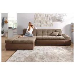 Ecksofa DOMO collection "Moric, L-Form, XXL-Sofa - Breite 300cm, viel Platz, auch in Cord", bunt (beige, braun), B:300cm H:80cm T:172cm, Kunstleder SOFTLUX / Struktur (90% Polyester/ 10% Polyacryl);Microfaser PRIMABELLE (100% Polyester)/ Struktur (90% Polyester/ 10% Polyacryl), Sofas, Ecksofa, wahlweise mit Bettfunktion und Armteilverstellung, beige-braun, Topseller