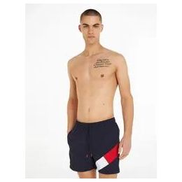 Badeshorts "SF MEDIUM DRAWSTRING", Herren, Gr. M (50), N-Gr, blau (desert, sky,), Microfaser, Polyamid, Tommy Hilfiger SWIMWEAR, unifarben, Badehosen Badeshorts, mit Tommy Hilfiger Markenlabel