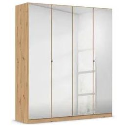 Dreht&uuml;renschrank Rauch "Reflect", braun (eiche artisan), B:181cm H:210cm T:54cm, Holzwerkstoff, Schr&auml;nke, Dreht&uuml;renschrank, mit Spiegelfront, inkl. praktischer Inneneinteilung und Stoffboxen-Set