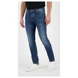 Slim-fit-Jeans Cars Jeans "Jeans Bates", Herren, Gr. 31, L&auml;nge 34, blau (schwarz used), Denim/Jeans, Obermaterial: 83% Baumwolle, 16% Polyester, 1% Elasthan, Abriebeffekte, slim fit kn&ouml;chellang, Jeans Slim-fit-Jeans