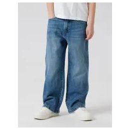 Relax-fit-Jeans name it "NKMBEN SKATER JEANS 1990-LD NOOS", Jungen, Gr. 122, N-Gr, blau (medium blau denim), Denim/Jeans, Obermaterial: 100% Baumwolle, Abriebeffekte, relaxed fit lang, Jeans