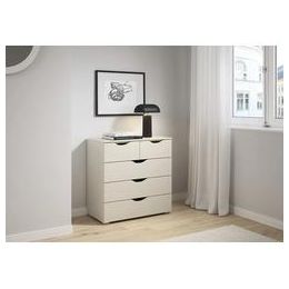 Schubkastenkommode Rauch "Kommode Sideboard Schubladenkommode Landhausstil MARLENE", beige (champagner), B:80cm H:81cm T:42cm, Holzwerkstoff, Sideboards, mit 5 ger&auml;umigen Schubladen und Soft-Close-Funktion MADE IN GERMANY