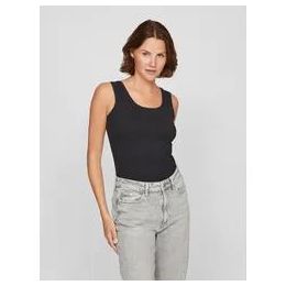 Tanktop Vila "VINORA TANK TOP - NOOS", Damen, Gr. XL, schwarz (schwarz beauty), Jersey, Obermaterial: 96% Baumwolle, 4% Elasthan, unifarben, regular fit normal, Rundhals, Tops Tanktop