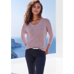 Lascana Damen 3/4-Arm-Shirt, flieder, Gr&ouml;&szlig;e 36/38