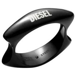 Fingerring Diesel "Schmuck Geschenk Edelstahl METAMORPH" Gr. 19, schwarz, Fingerringe, Herren, 19, Edelstahl, 7,5mm, Fingerring