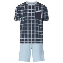Shorty Jan Vanderstorm "Kurzer Schlafanzug VIDDAL", Herren, Gr. 5XL, blau, Obermaterial: 100% Baumwolle CO., Homewear-Sets Shorty