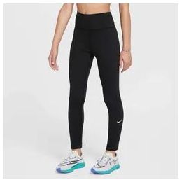 Leggings Nike "G NK DF ONE TGHT", M&auml;dchen, Gr. M (140/146), N-Gr, schwarz, wei&szlig;, Obermaterial: 80% Polyester, 20% Elasthan, Hosen Leggings, weiches und elastisches Material, schwei&szlig;ableitende Technologie