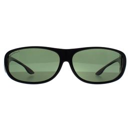 Montana Rectangle Unisex Shiny Black G15 Polarized FO2 Fit Over Glasses Sonnenbrillen