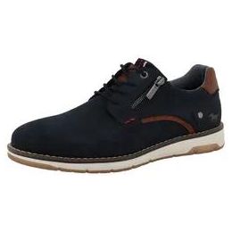 Sneaker Mustang SHOES "Agnese", Herren, Gr. 45, navy, Velourslederimitat, Schuhe Sneaker, Freizeitschuh, Halbschuh, Schn&uuml;rschuh mit Kontrastbesatz