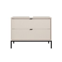 Mid.you Waschbeckenunterschrank, Kaschmir, Metall, 2 Schublade(n) Schubladen, einzeln stellbar, 80 cm, stehend, Badezimmer, Badezimmerschr&auml;nke, Waschbeckenunterschr&auml;nke