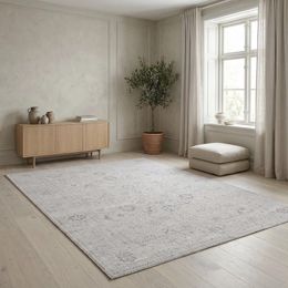 Teppich Sehrazat "Vintage 3580, auch als L&auml;ufer", grau, B:200cm H:5mm L:290cm, Baumwolle, Polyester, Teppiche, Teppich, waschbare Vintage Teppiche, Kurzflor