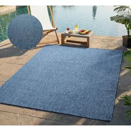 Teppich Bruno Banani "Venezia, auch als L&auml;ufer", dunkelblau, B:300cm H:4mm L:400cm, Kunstfaser, Teppiche, Teppich, In- und Outdoor geeignet, Sisal-Optik, Wetterfest & UV-best&auml;ndig