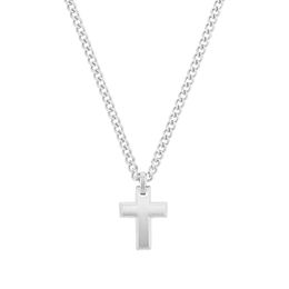 Kette mit Anh&auml;nger Tom Tailor "Schmuck Geschenk Edelstahl Kreuz", edelstahlfarben, Halsketten, Herren, Edelstahl, L: 55 B: 4,2mm, B:4,2mm