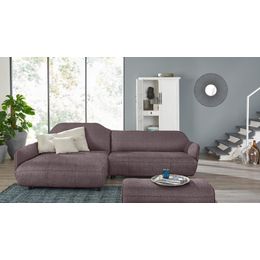 Ecksofa "CR.480, Designecksofa, L-Form", lila (purpurviolett, steingrau 044, 69), B:298cm H:91cm T:164cm, Luxus-Microfaser (100% Polyester), CREATION BY ROLF BENZ, Sofas, Ecksofa, Wahlweise aus Leder oder Chenille