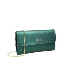 Clutch "Eleganz", Damen, Gr. B/H/T: 26cm x 15cm x 5cm onesize, gr&uuml;n (jade), Leder, Collezione Alessandro, Taschen, aus Leder, mit separaten F&auml;chern