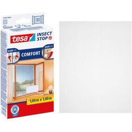 Insektenschutz-Fensterrahmen Tesa "Insect Stop Comfort Fliegengitter f&uuml;r Fenster - 1.0 m : 1.0 m", wei&szlig; (rahmen: wei&szlig; gewebe: wei&szlig;), B:100cm H:100cm, Insektenschutzgitter, Insektenschutzgitter - Fliegenetz ohne Bohren -zuschneidbar
