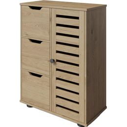 Midischrank Welltime "MODENA", braun (eiche), B:60cm H:80cm, Holzwerkstoff, Kunststoff, Melamin, Schr&auml;nke, Midischrank, 60 cm, Badkommode