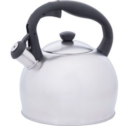 Wasserkessel RESTO KITCHENWARE "Perseus, Fl&ouml;tenkessel 3 l m. w&auml;rmespeicherndem Boden im Geschenkkarton", silber (silberfarben), H:23,5cm &Oslash;:18,5cm, T&ouml;pfe, mit ergonomischem, w&auml;rmeableitenden Bakelit-Griff