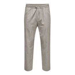 Only & Sons Schlupfhose ONLY & SONS "ONSLINUS CROP 0007 COT LIN PNT NOOS", Damen, Gr. XXL, N-Gr, bungee cord detail:two tone (wei&szlig;), Web, Obermaterial: 75% Baumwolle, 25% Leinen, unifarben, slim fit kn&ouml;chellang, Hosen Schlupfhose, Baumwolle mit Leinen, Gummizug und Kordel