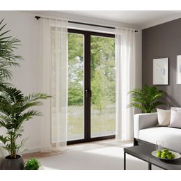Gardine HOMING "Faria" Gr. 1, beige, B:140cm H:245cm, Obermaterial: 100% Polyester, Gardinen, Gardine, Fertigschal