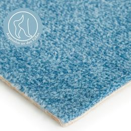 Teppichboden ANDIAMO "Catania, Velours, Gesamth&ouml;he 7,5 mm, Luxusklasse LC1", blau, B:400cm L:450cm, Kunstfaser, Teppiche, meliert, Breite 400 cm oder 500 cm, strapazierf&auml;hig & pflegeleicht