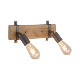 JUST LIGHT Deckenleuchte "SLAT", braun (holzfarben), 2, 1 Stk., Leuchten, ExklusiveE27, Deckenspot Deckenstrahler