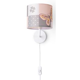 Paco Home Wandleuchte "Cosmo 220", wei&szlig;, 1, &Oslash; 18cm H: 26,5cm, Leuchten, Lampe Kinderzimmer Stecker &acirc;&circ;&hellip;18cm Schmetterling Kabel 3m E14, Wandleuchte