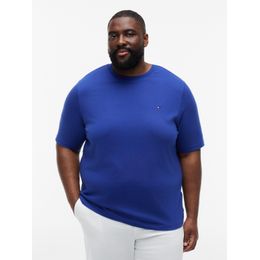 Tommy Hilfiger Big & Tall T-Shirt "BT-ESS SEASONAL REGULAR SOLID", Herren, Gr. 4XL, pigment blau, Single Jersey, Obermaterial: 100% Baumwolle, TOMMY HILFIGER BIG & TALL, regular fit normal, Rundhals, eingesetzt abgesteppte Kante, Shirts T-Shirt, Gro&szlig;e Gr&ouml;&szlig;en