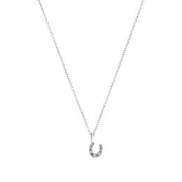 Kette mit Anh&auml;nger Tom Tailor "Schmuck Geschenk Silber 925 Infinity Unendlichkeitsschleife", silberfarben, lila, rosa, Halsketten, Jungen, Silber 925 (Sterlingsilber), L: 40 B: 1,3mm, mit Zirkonia (synth.), B:1,3mm