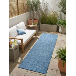 Teppich Bruno Banani "Venezia, auch als L&auml;ufer", dunkelblau, B:80cm H:4mm L:250cm, Kunstfaser, Teppiche, Teppich, In- und Outdoor geeignet, Sisal-Optik, Wetterfest & UV-best&auml;ndig