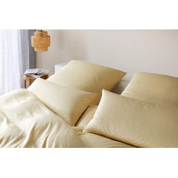 Bettw&auml;sche Elegante "Twine", sonne, B/L: 135cm x 200cm, 1 Stk., 1 Stk., Mako-Jersey, B/L: 80cm x 80cm, 2, Mako-Jersey, Obermaterial: 100% Baumwolle, Bettw&auml;sche, Bettw&auml;sche, angenehmes Hautgef&uuml;hl