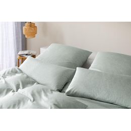 Bettw&auml;sche Elegante "Twine", salbei, B/L: 155cm x 220cm, 1 Stk., 1 Stk., Mako-Jersey, B/L: 80cm x 80cm, 2, Mako-Jersey, Obermaterial: 100% Baumwolle, Bettw&auml;sche, Bettw&auml;sche, angenehmes Hautgef&uuml;hl