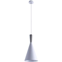 Paco Home Pendelleuchte "JULIET", wei&szlig; (wei&szlig;, metall geb&uuml;rstet), 1, &Oslash; 19cm H: 39cm, Leuchten, Pendelleuchte