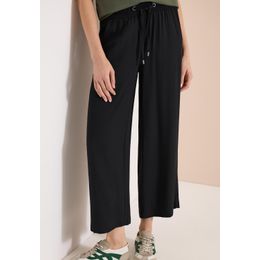 Culotte Cecil, Damen, Gr. M, L&auml;nge 26, schwarz, Stoff, 100% Viskose, unifarben, loose fit 7/8-L&auml;nge, Hosen Culotte, High Waist