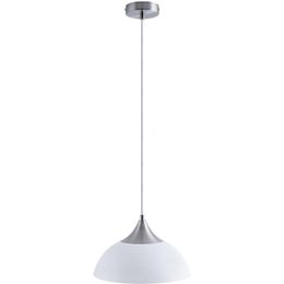 Paco Home Pendelleuchte "JIN", wei&szlig;, 1, &Oslash; 29cm H: 15,5cm, Leuchten, H&auml;ngelampe Esszimmer Esstischlampe 1,5m Textilkabel K&uuml;rzbar E27, Pendelleuchte