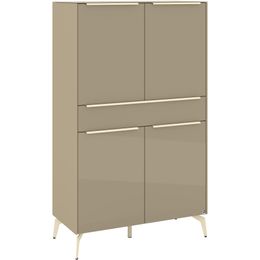Highboard "Reno", taupe matt lack, glas taupe glanz, B:92cm H:155cm T:42cm, Glas, Holzwerkstoff, SET ONE BY Musterring, Sideboards, Highboard, Mit Winkelfu&szlig; in diversen Farben, 155 cm H&ouml;he & Farbauswahl