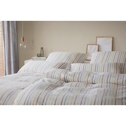 Bettw&auml;sche Elegante "Paula", multi, blau, B/L: 135cm x 200cm, 1 Stk., 1 Stk., Seersucker, B/L: 80cm x 80cm, 2, Seersucker, Obermaterial: 100% Baumwolle, Bettw&auml;sche, Bettw&auml;sche, angenehmes Hautgef&uuml;hl
