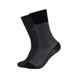 JOOP! Socken JOOP "2er Pack", Damen, Gr. 39-42, schwarz, 70% Baumwolle, 28% Polyamid, 2% Elasthan, kariert, Socken Socken