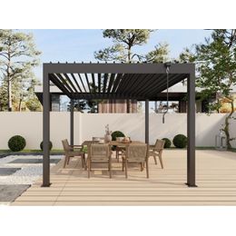 Pavillon Konifera "Pergola Alhambra Steel", smoky gray, B/H/T: 300cm x 240cm x 300cm, Pavillons, verschiedene Gr&ouml;&szlig;en, ohne Seitenteile, Topseller
