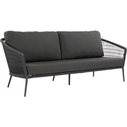 Sitzbank Musterring "Freilicht Sofa", schwarz, grau, anthrazit, B:205cm H:75cm T:86cm, Aluminium, Stoff, Sitzb&auml;nke, Sitzbank, Bietet Platz f&uuml;r 3 Personen, 205 cm breit, ideal f&uuml;r den Garten