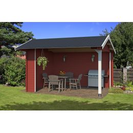 Gartenhaus Lasita Maja "Kirian 300", rot (schwedenrot), ohne Fu&szlig;boden, R&uuml;ckwand Seitenwand, ohne Dacheindeckung, Massivholz, Gartenh&auml;user, Gartenhaus, Unterstand / Lounge 28mm